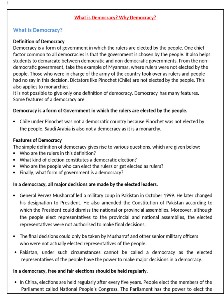 What is Democracy and why democray | PDF | Democracy | Political Ideologies
