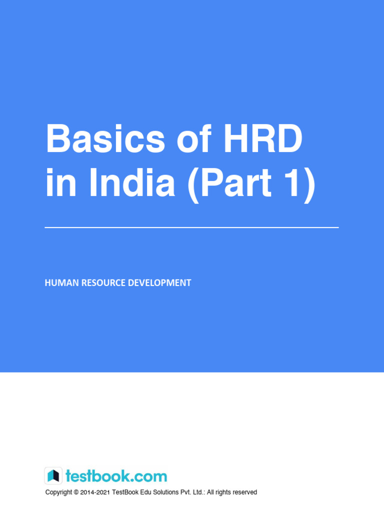 Basics of HRD in India Part 1 - Study Notes | PDF | Human Development ...