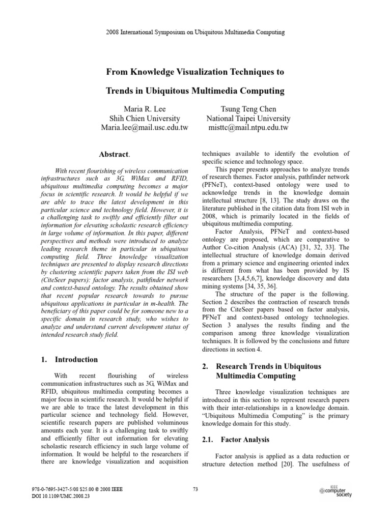 From Knowledge Visualization Techniques To Trends in Ubiquitous Multimedia Computing | PDF ...