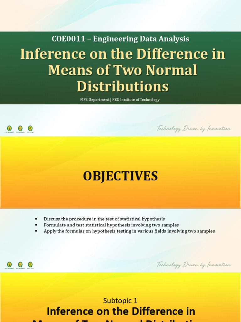 MTPDF9 Statistical Inference of Two Samples | PDF | Statistics | Standard Deviation