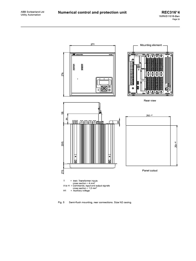 REC615 Mounting Dimensions | PDF