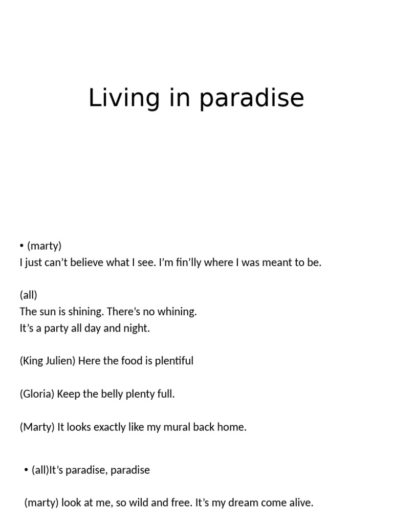 Living in Paradise: A Dream Come Alive | PDF