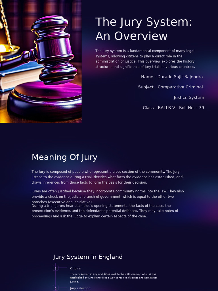 The Jury System An Overview PDF | PDF | Jury Trial | Trials