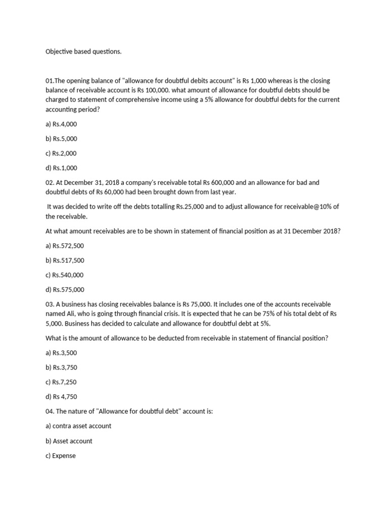 Objective Based Questions | PDF