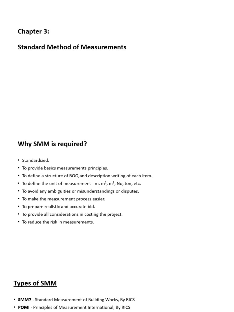 Chapter 3 - Standard Method of Measurements | PDF