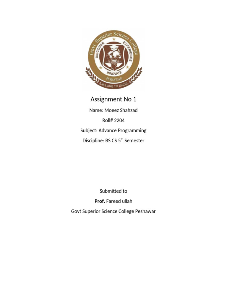 Moeez Assignment of College | PDF | Integer (Computer Science ...