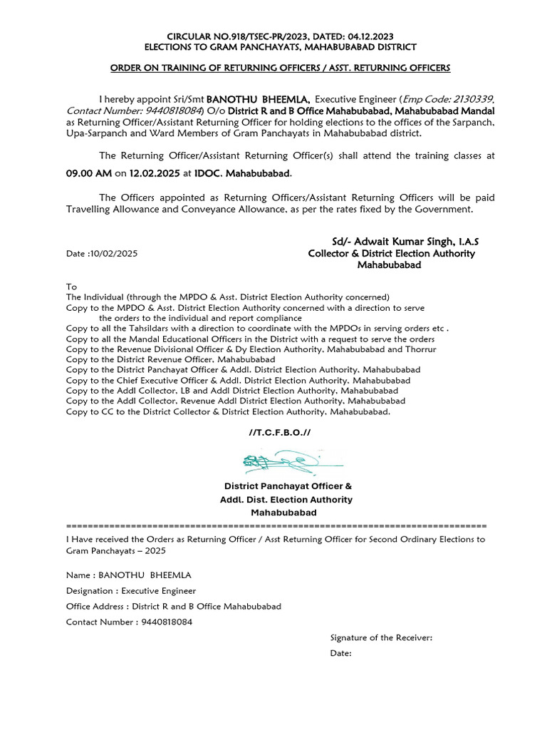 12.02.2025 Training Orders | PDF | Government Of India