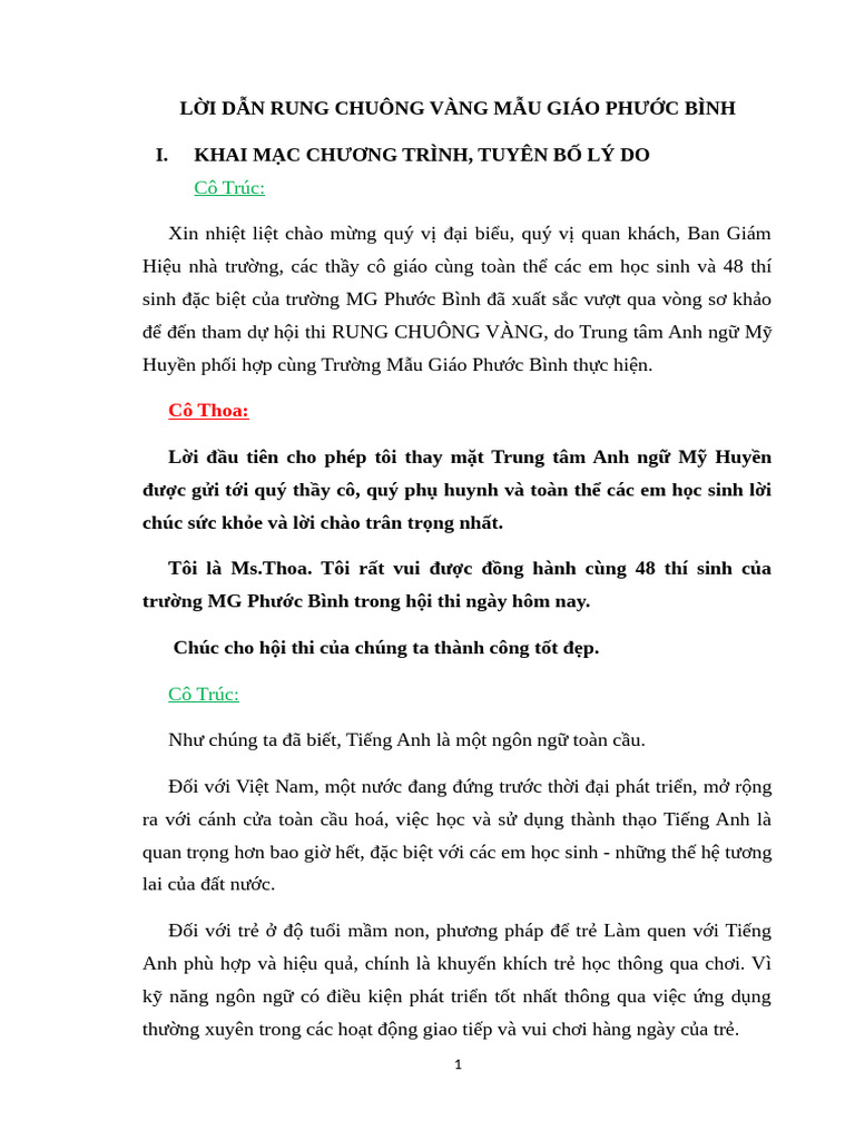 KỊCH BẢN RCV MGPB | PDF