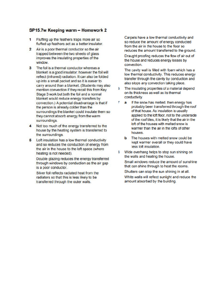 Insulation HW Answer Key | PDF