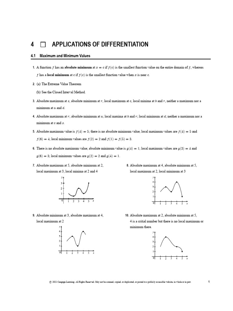 chapter 4 Applications of Differentiation | PDF | Applied Mathematics | Mathematical Objects