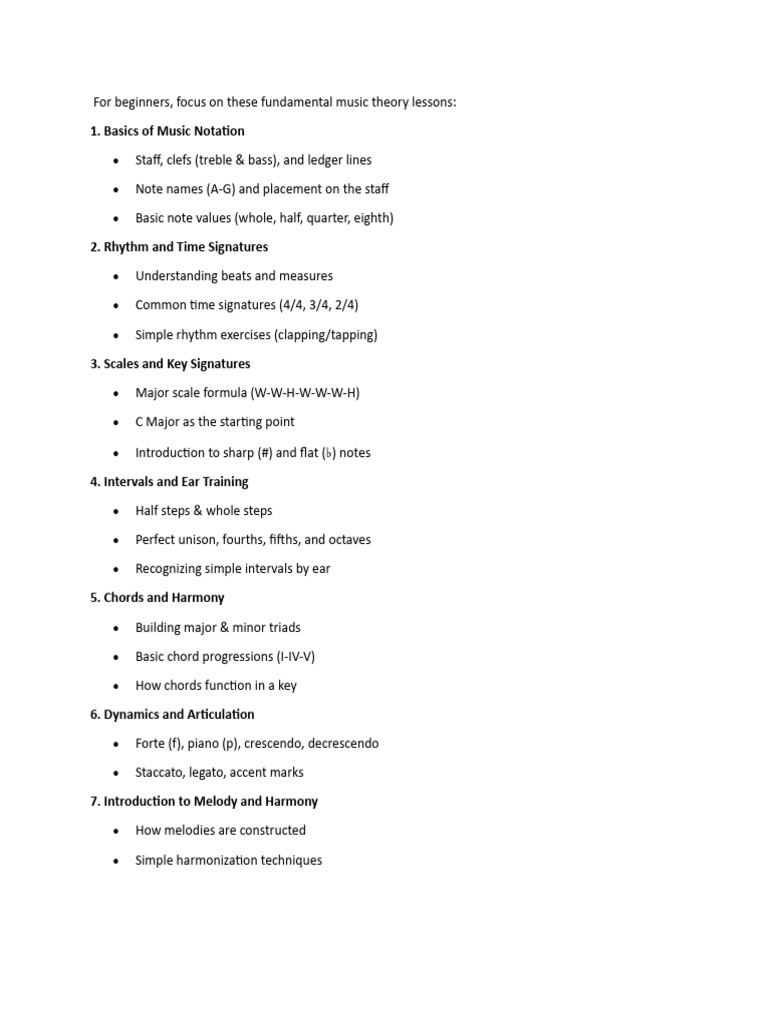 Beginner's Music Theory Guidelines | PDF | Guitars | Harmony