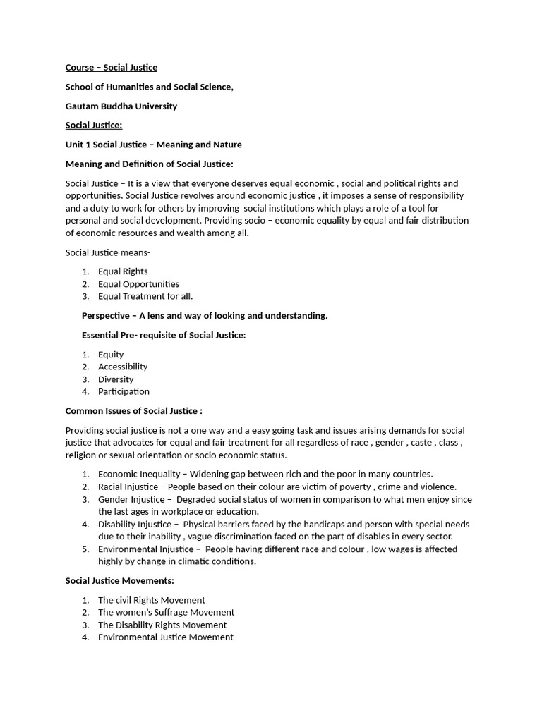 Understanding Social Justice Concepts | PDF | Social Justice | Justice