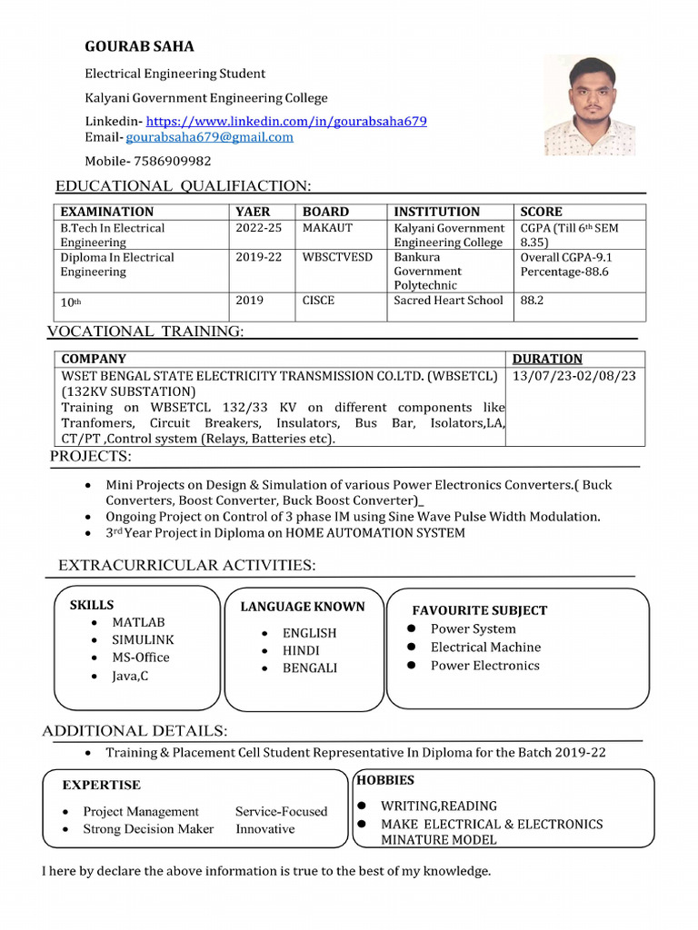 Gourab Saha CV | PDF