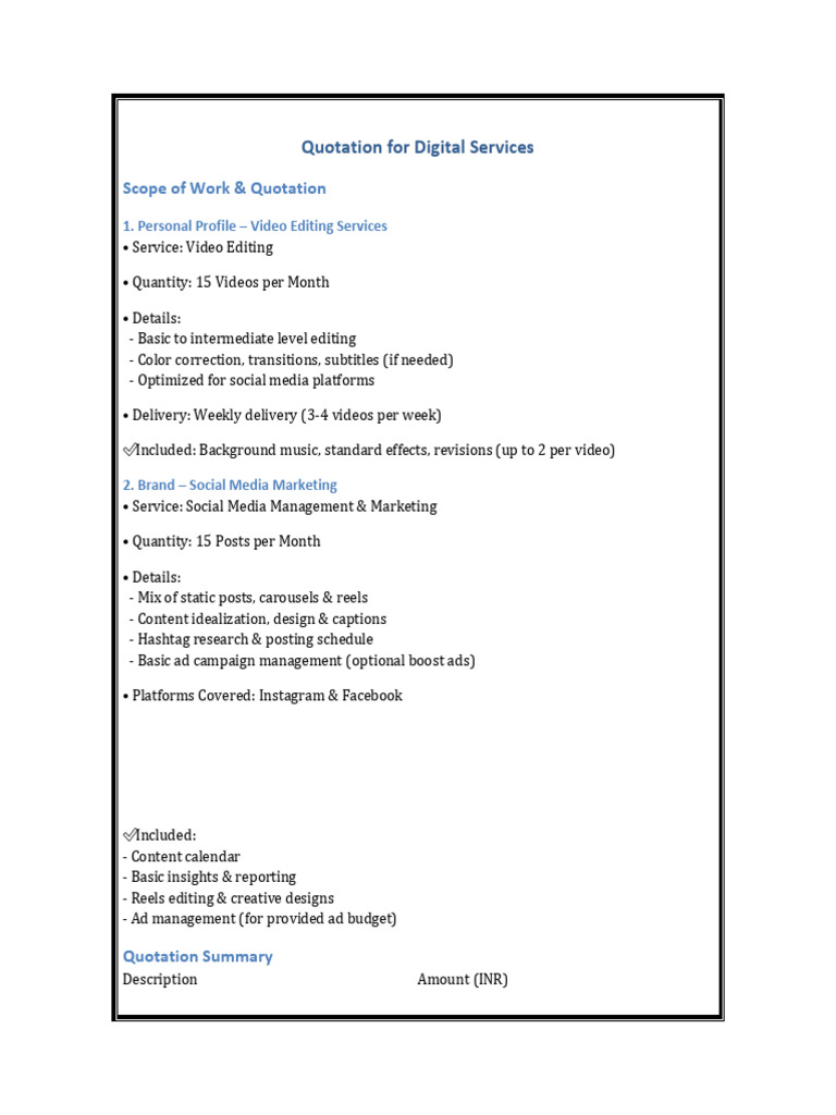 Quotation Digital Services | PDF