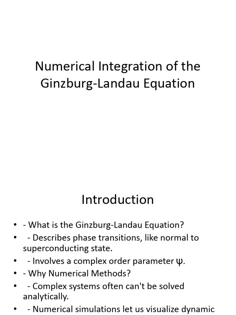 Numerical Integration TDGL Presentation Final by Group 4 | PDF