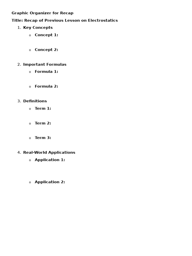 Electrostatics Lesson Recap Guide | PDF