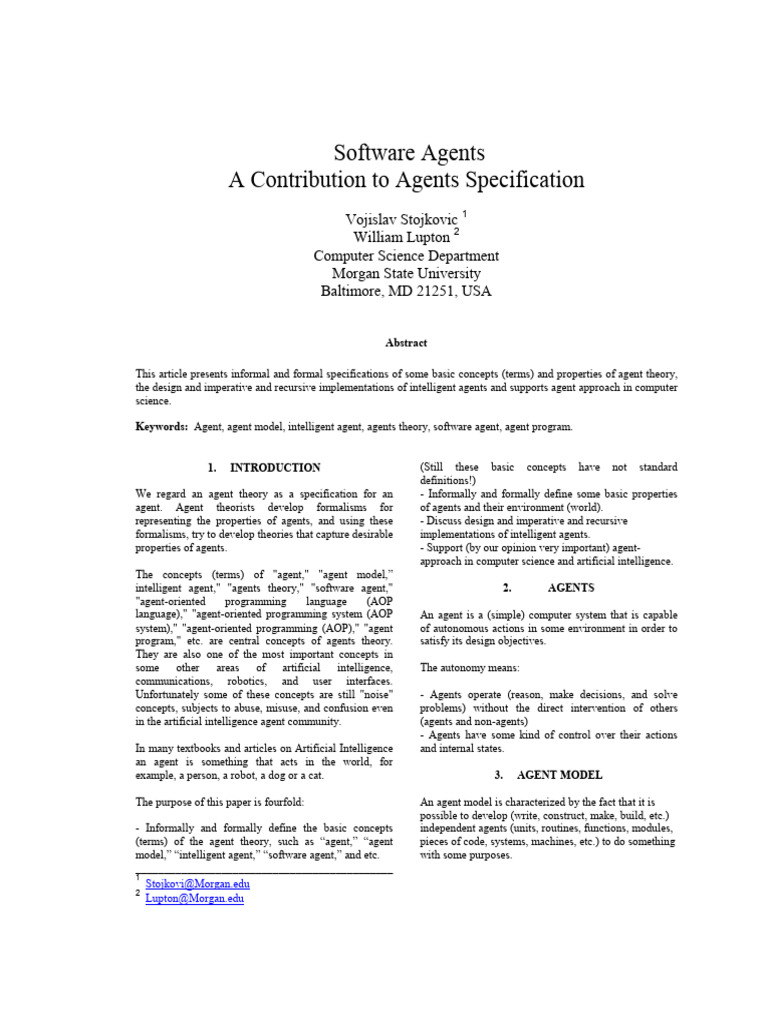 Software Agents A Contribution To Agents | PDF | Object Oriented ...