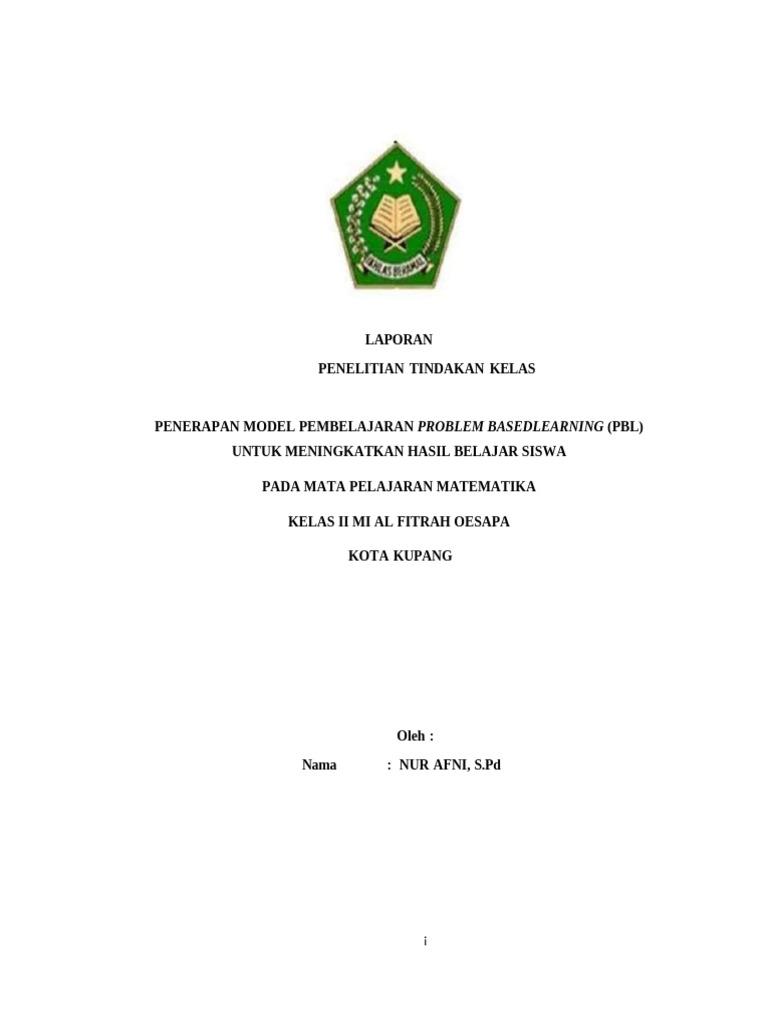 Penerapan Model Pembelajaran Problem Based Learning (Pbl) Untuk Meningkatkan Hasil Belajar Siswa ...