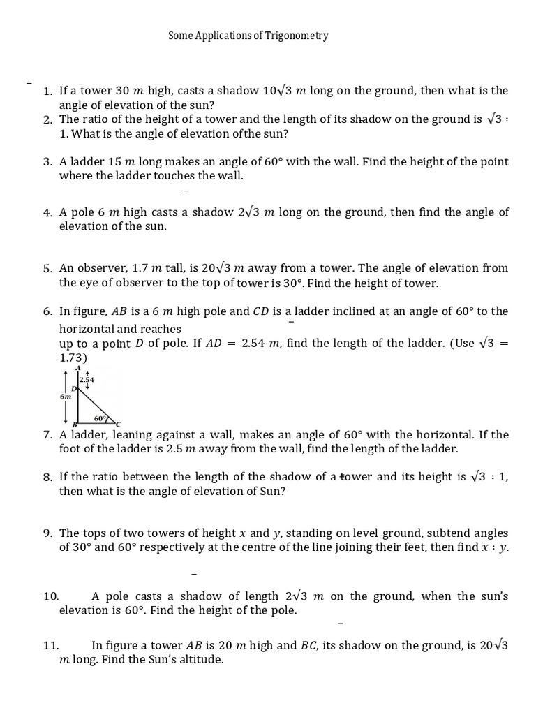 Applications-of-Trigo-Previous-Year-Questions | PDF | Elementary Geometry