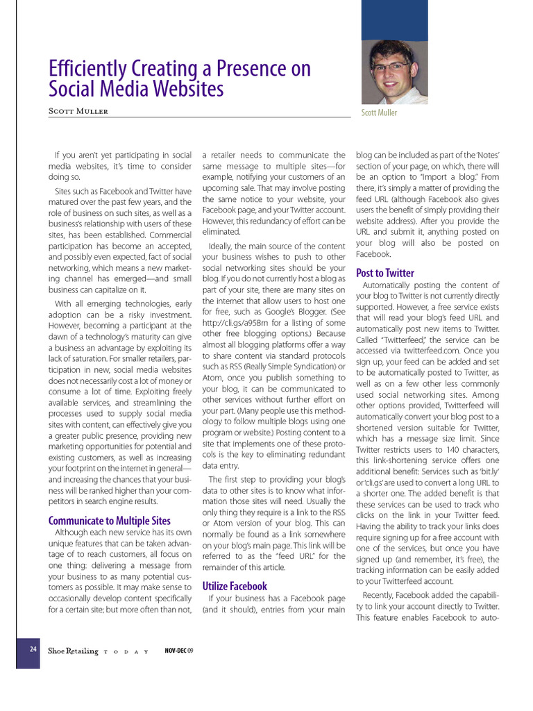 Efficiently Creating A Presence On Social Media Websites | PDF ...