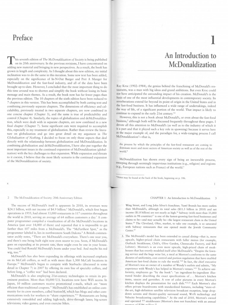 Ritzer Mcdonaldization of Society | PDF | Cost Of Living | Fast Food