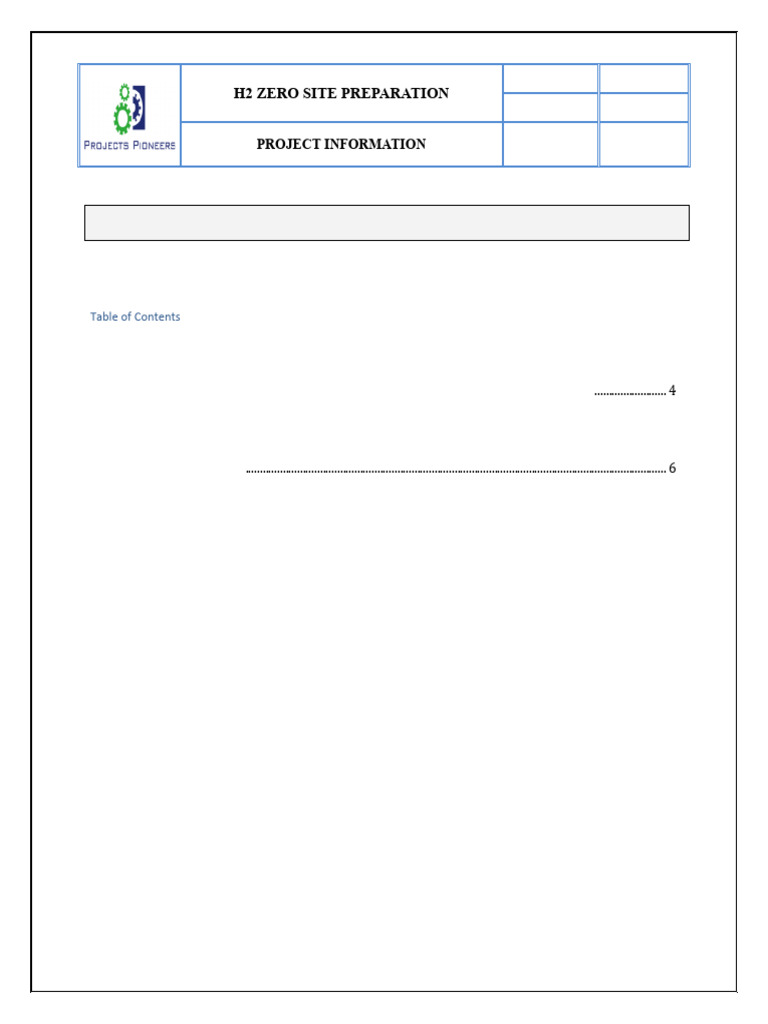 H2 Zero Site Preparation Overview | PDF | Trench