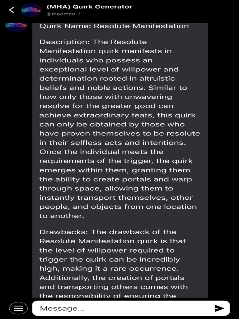 (MHA) Quirk Generator Nom | PDF