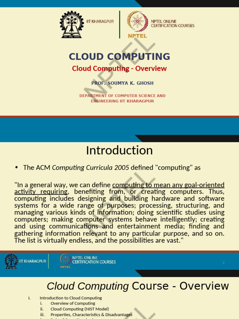 Week 1 Lecture - 1-5 CC - Watermark | PDF | Grid Computing | Virtual Machine