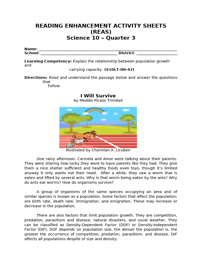 Science 10 - Quarter 3 - Week 8 | PDF | Zoology