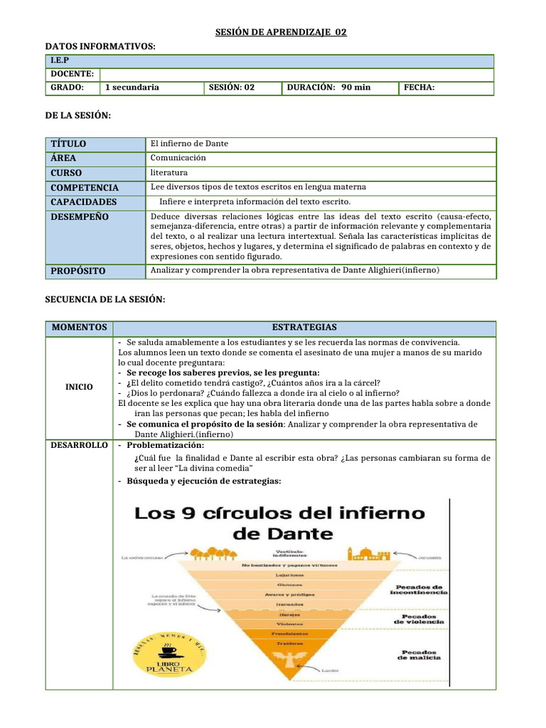 SESION2 | PDF | Infierno | Dante Alighieri