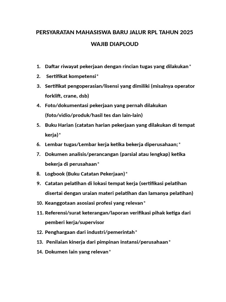 RPL 2025 Untad | PDF