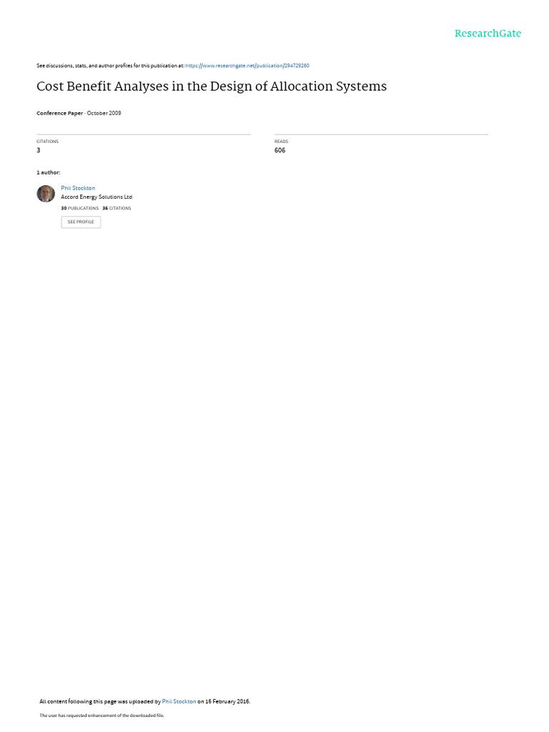 Cost Benefit of Allocation Design | PDF | Uncertainty | Variance