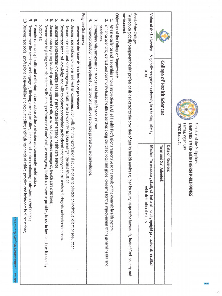 Emergency Medical Management-Lecture | PDF