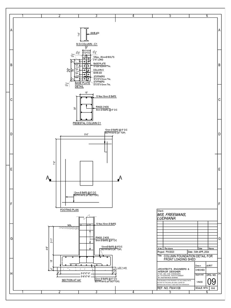 Column Foundation Detail Drawing | PDF