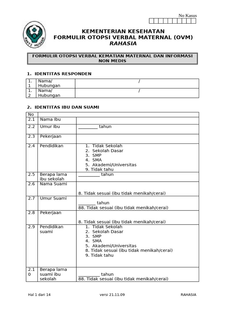 Formulir OVM (Revisi 20100524) | PDF