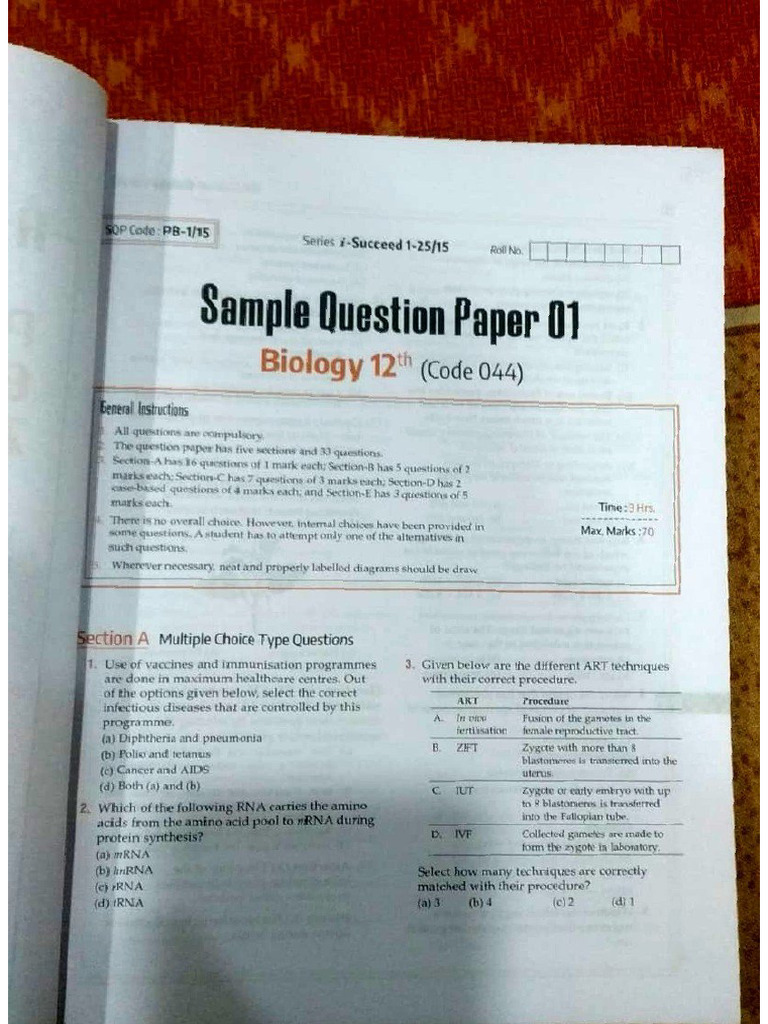 Sample Paper 1 | PDF