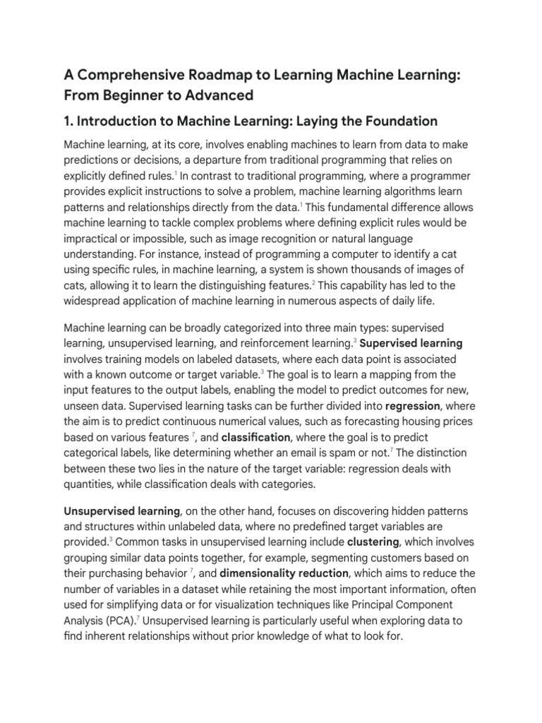 Machine Learning Career Roadmap | PDF | Machine Learning | Support ...