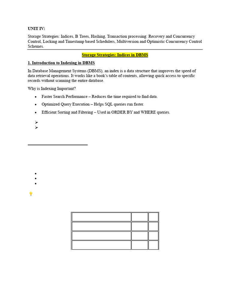 UNIT 4-rdbms | PDF | Database Index | Database Transaction