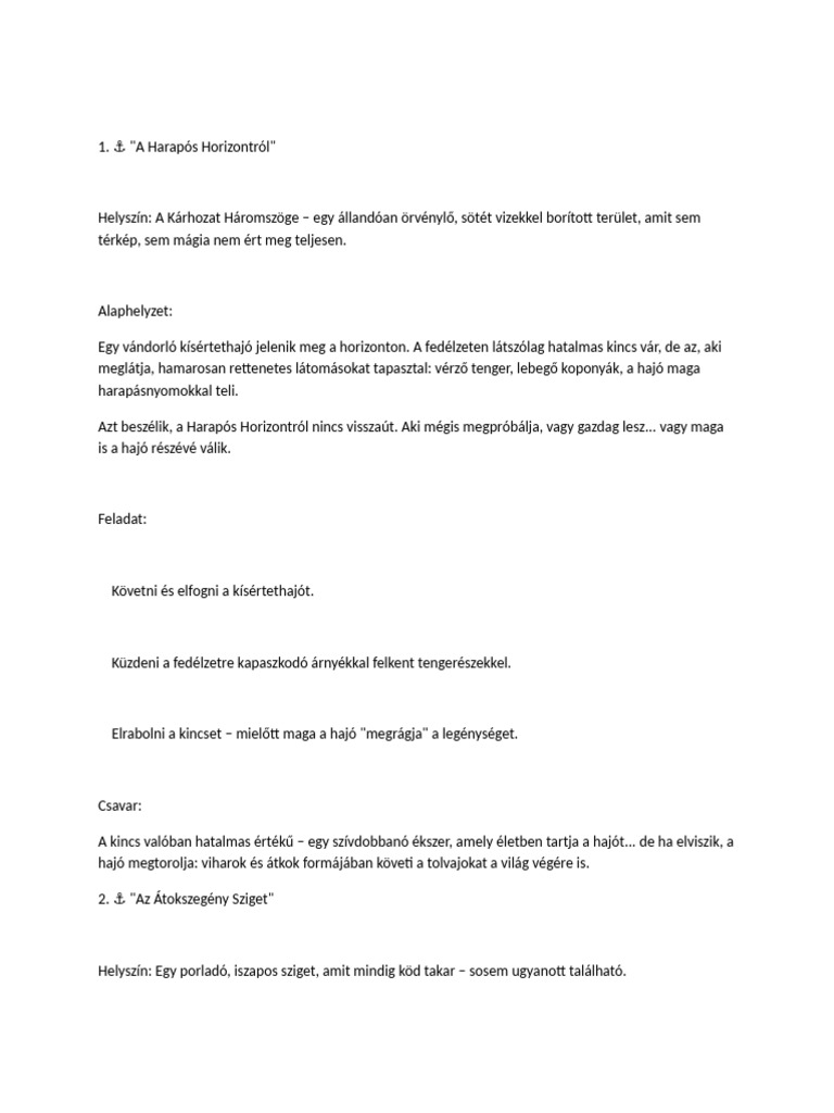 Pirate Borg kalandötletek | PDF