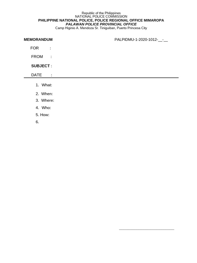 Philippine National Police Memorandum | PDF