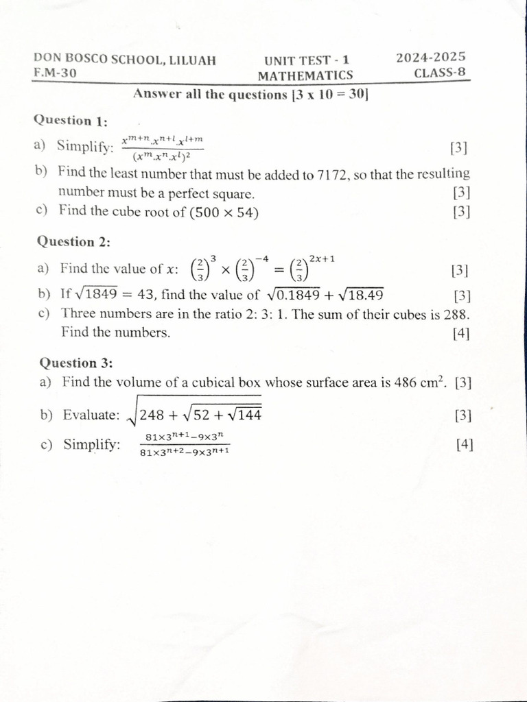 UNIT TEST 1 (DBL 24-25) 22-Mar-2025 16-44-10 | PDF