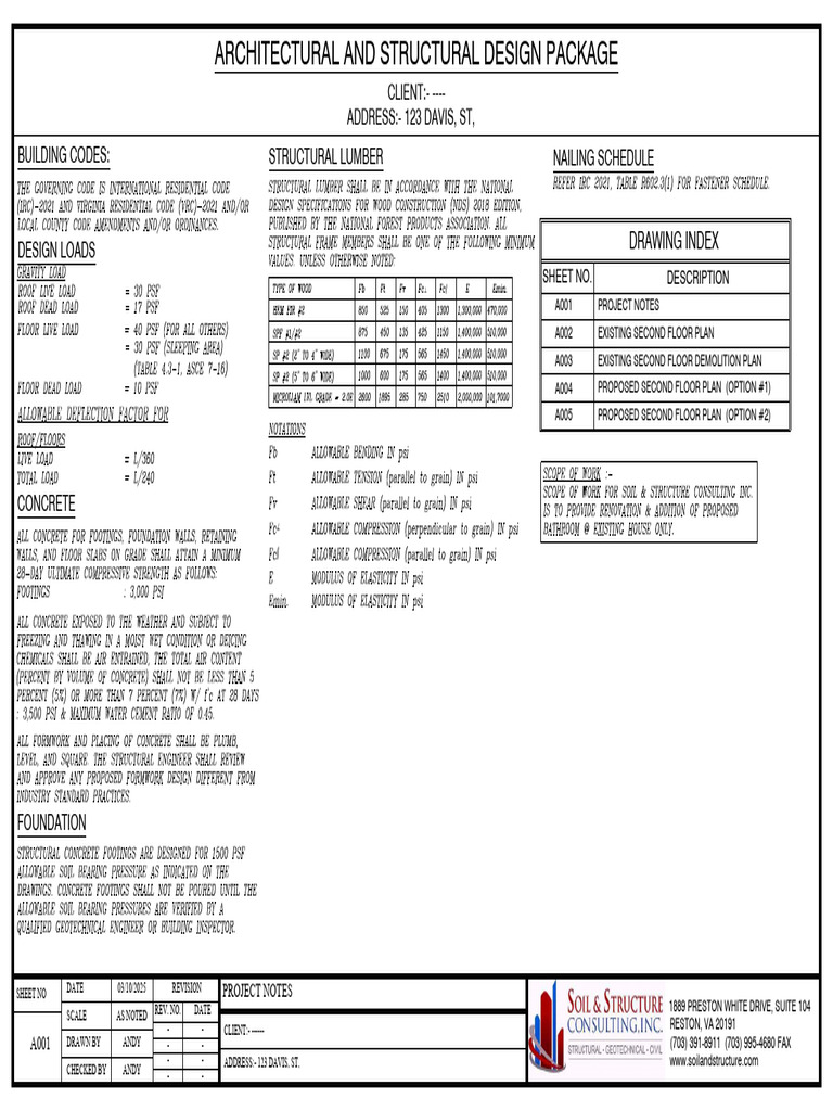 Architectural Design Package for 123 Davis | PDF | Civil Engineering ...
