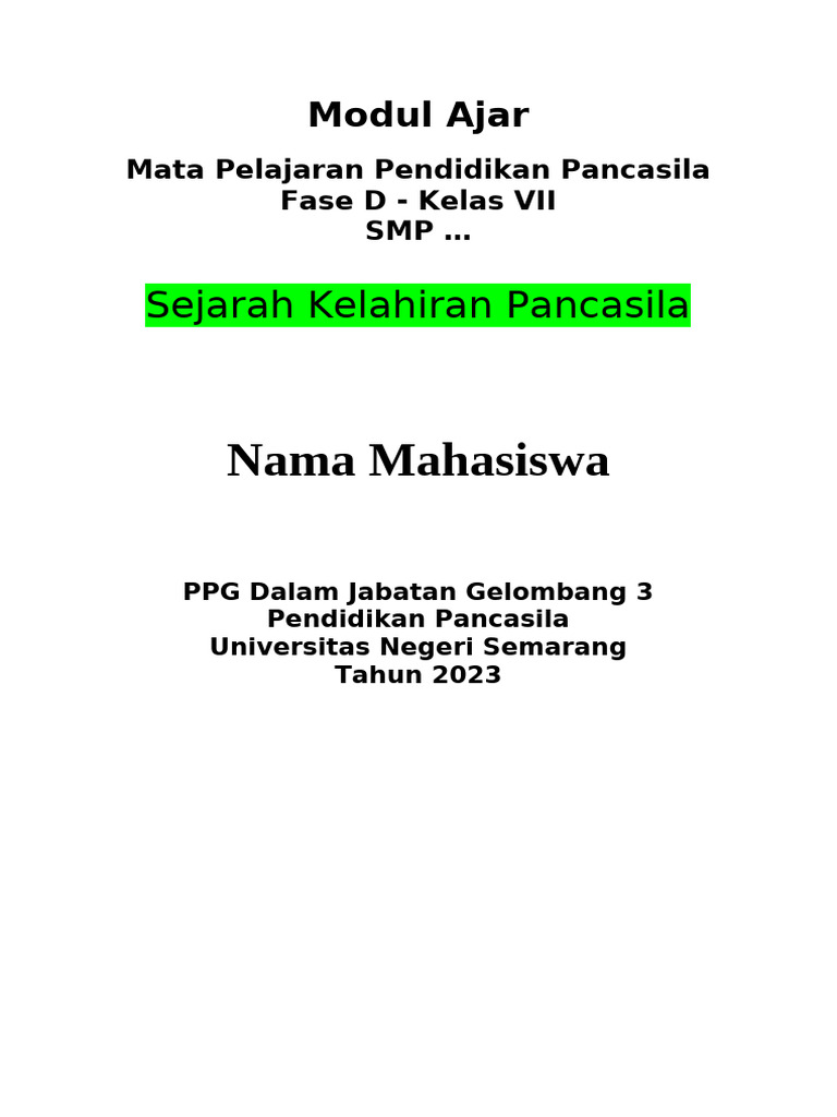 Modul Ajar Templete | PDF