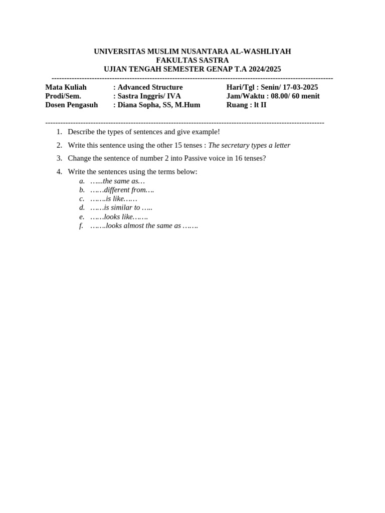 Uts Advanced Structure | PDF