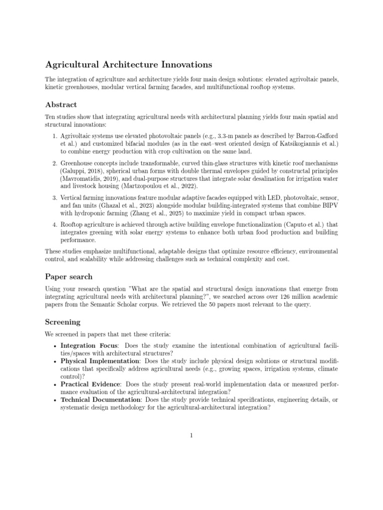 Innovations in Agricultural Architecture | PDF | Agriculture ...