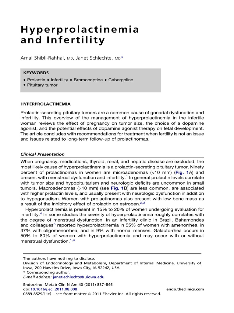 Hyperprolactinemia and Infertility | PDF | Luteinizing Hormone | Endocrine System