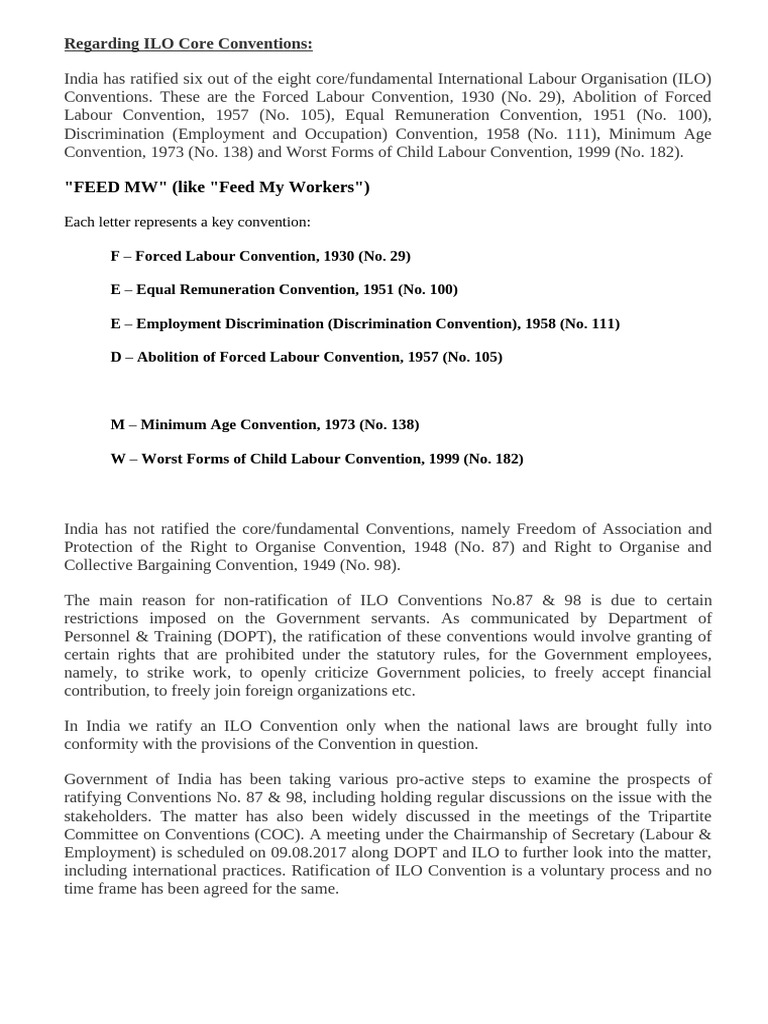 ILO Social Security Conventions | PDF | International Labour ...