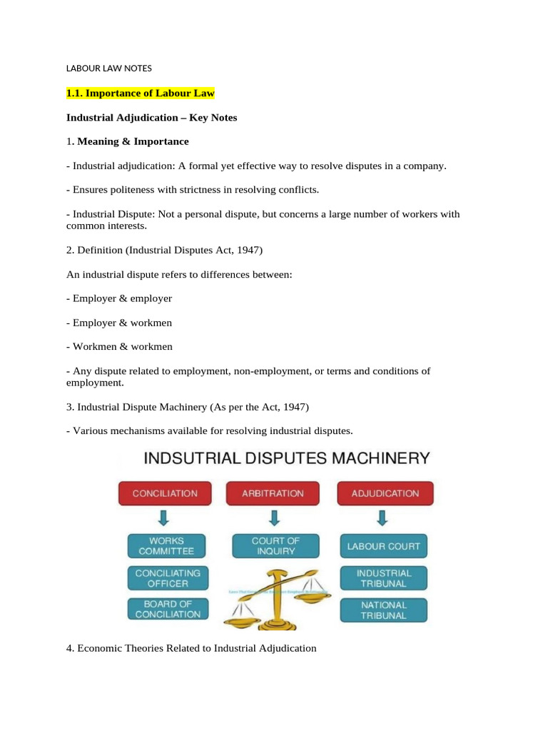 Labour Law Notes | PDF | Labour Law | Employment