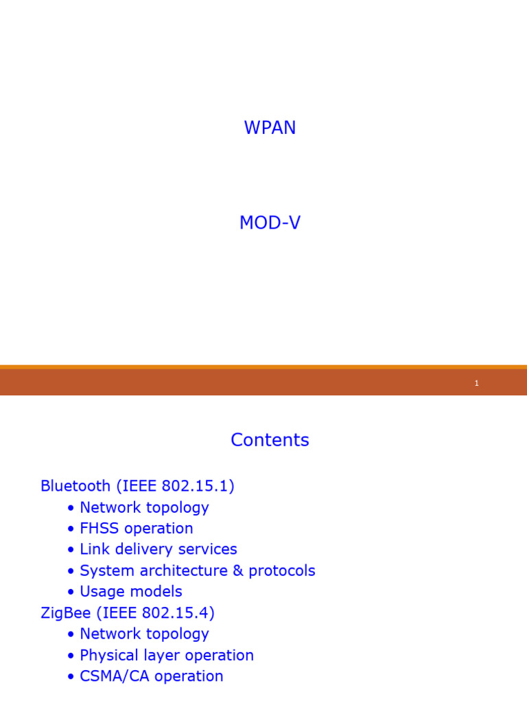 Bluetooth FHSS and WPAN Overview | PDF | Bluetooth | Bandwidth (Signal ...