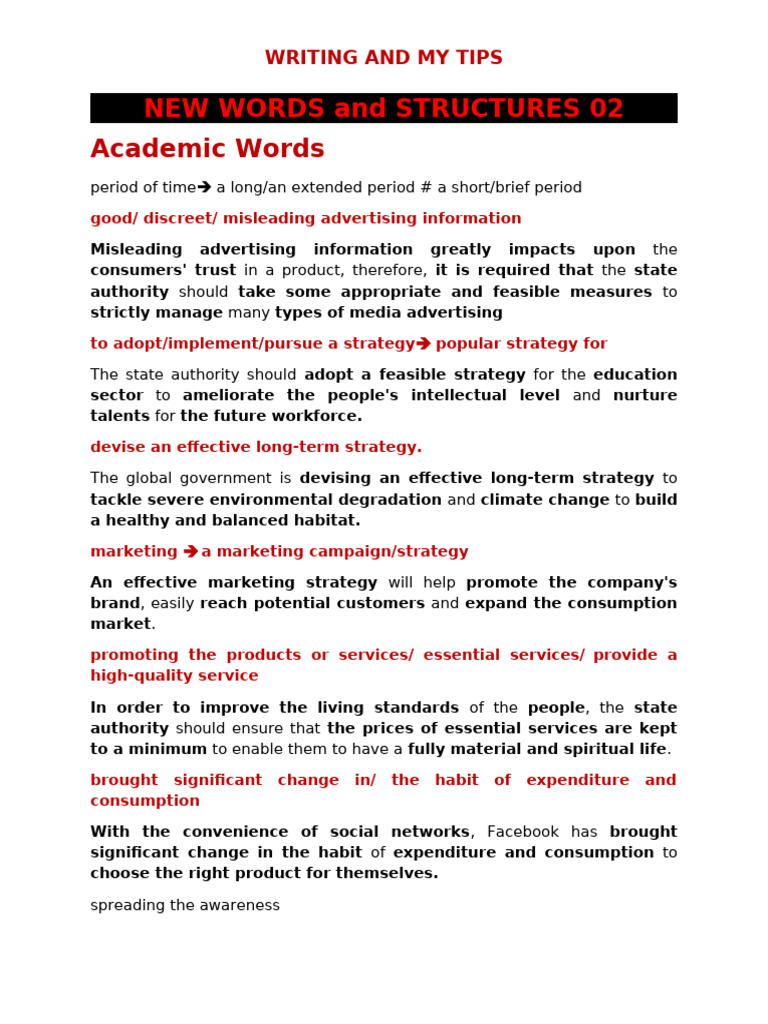 Advertisement Vocab Structure | PDF